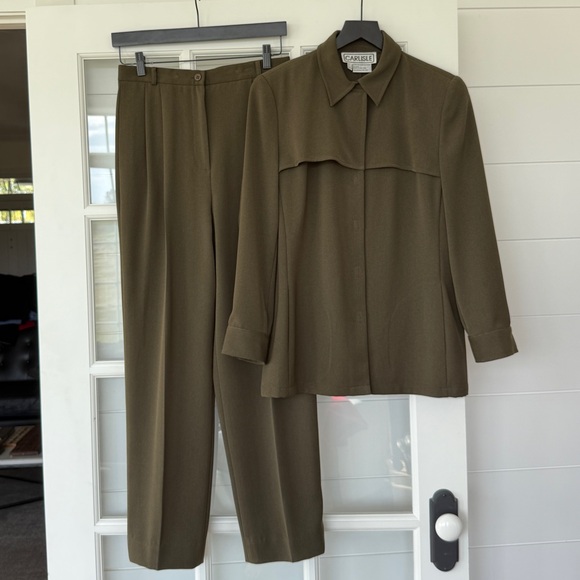 Carlisle | Pants & Jumpsuits | Carlisle Olive Green Pantsuit Set | Poshmark